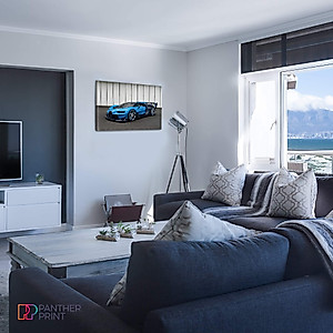 Panther Print, Large Canvas Wall Art, Car Design, Bugatti Vision Gran Turismo Hypercar, Prints for Special Occasions (76x51cm)