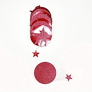 Decor365 Twinkle Star Garlands Red Circle Dots Streamer for Valentines Party Decorations Chinese New Year Hanging Decor Glitter Banner for Bridal Shower Baby Shower Showcase Wedding Curtains Props