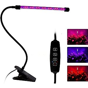 Otryad LED Grow Lights for Indoor Plants 20 LED, Plant Growing Lights Full Spectrum Auto ON & Off with 3/9/12H Timer, 9 Dimmable Lightness Clip-On Desk Grow Lamp Bulb