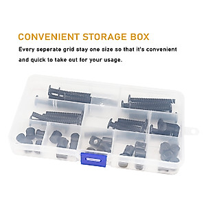 binifiMux 50pcs Crib Hardware Screws, M6 x 20mm/ 30mm/ 40mm/ 50mm/ 60mm Black Hex Socket Cap Bolts Barrel Nuts Assortment Kit for Cot Crib Bed Chairs