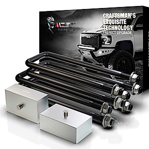 MZS Rear Leveling Kit 2" Lift Blocks + U-Bolts Compatible with 1995-2024 Tacoma 2WD 4WD