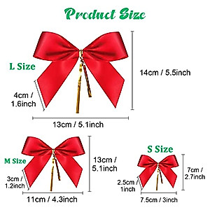 AKLVBL 20 Pack Satin Ribbon Bows Pretied Bows for DIY Craft,Wedding, Treat Bags, Gift Bags, Bakery Candy Bags and Package Decorating (L Size)