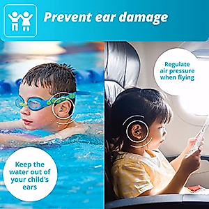 Alpine Pluggies Kids Ear Plugs for Small Ear Canals - Noise Cancelling Earplugs for Kids Age 5-12 - Multi-Purpose Kids Ear Protection - 25dB - Reusable Hypoallergenic Filter Earplugs