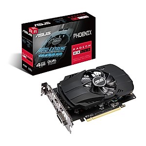 ASUS Phoenix AMD Radeon RX 550 Graphics Card (PCIe 3.0, 4GB GDDR5 Memory, HDMI, DisplayPort, DVI-D, FreeSync, IP5X Dust Resistant, Dual Ball Fan Bearings, Auto-Extreme, Compact Design)