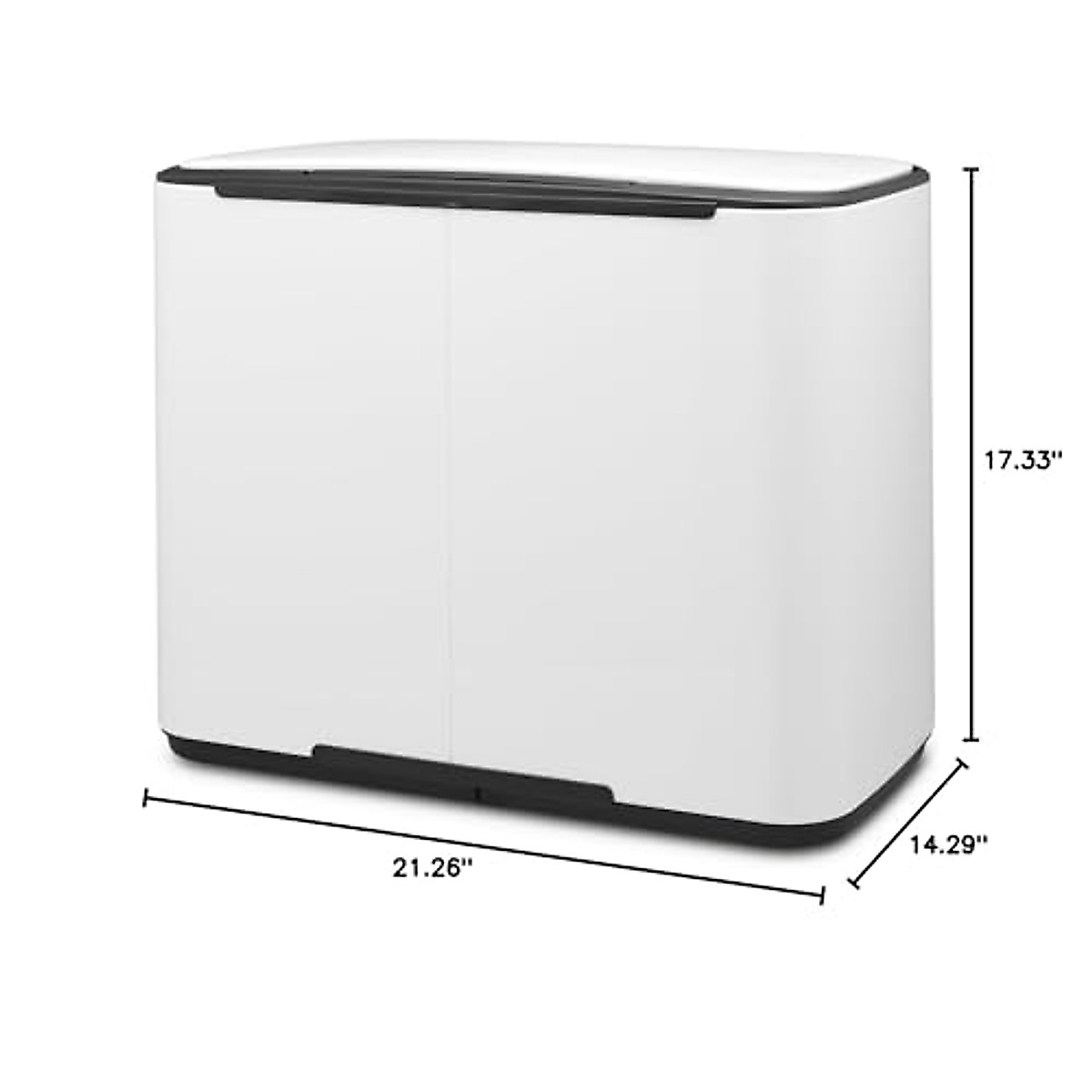 Brabantia Bo Step-On Pedal Trash Can - 3 + 6 Gal Inner Buckets (White) Waste/Recycling Garbage Can, Removable Compartments + Free Bags