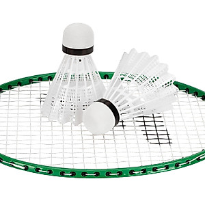 Franklin Sports Badminton Rackets - Glow in the Dark 2 Player Racket Set - Set of 2 Rackets and 2 Birdies - Adult + Kids Badminton Rackets