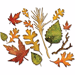 Sizzix 660955 Thinlits Die Set, Fall Foliage by Tim Holtz, 14/Pack