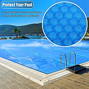 LSMKKA Solar Cover for Swimming Pool, 10 Ft 12 16 Feet Bubble Tarpaulin Heavy Duty Thermal Blanket Rectangular, Outdoor Garden Frame Pool Rainproof Cloth (Size : 320x710cm(10.4ftx23.3ft))
