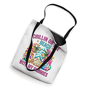 Chillin With My Gnomies For Beach Girls Funny White Summer Tote Bag