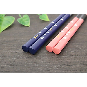 Ishida Chopsticks, Made in Japan, Black/Pink, Product Size: Chopsticks: 9.1 inches (23 cm), 8.3 inches (21 cm), Chopsticks Rest: 1.8 x 1.0 x 0.2 inches (4.5 x 2.5 x 0.7 cm)