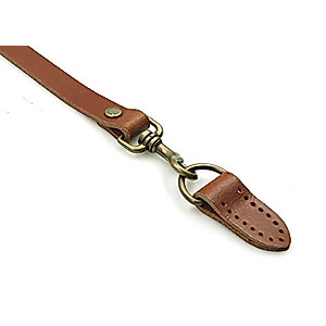 44" ~ 47.7" byhands Genuine Leather Adjustable Crossbody Bag Strap with Leather Tab, Tan (40-1150)