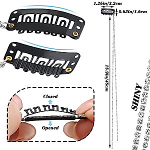 Chunyin Women's Hair Clip, Rhinestone Hair Accessories, 6 Count (Shiny Silver)