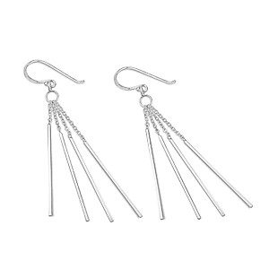AeraVida Trendy Stranded Stick Drop Sterling Silver Dangle Earring, 4x65mm