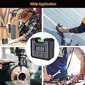 Digital Electronic Level and Angle Gauge, Angle Finder with Bubble Level and Magnetic Base, High Contrast Display for All Environment, Measuring Tool for Carpentry, Building, Automobile, Masonry