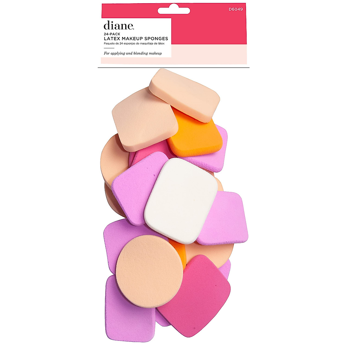 Diane D6049 Assorted Latex Makeup Cosmetic Sponges - 24 Pack