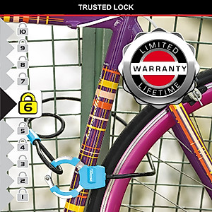 Master Lock 8275EURDPROBLU Cable Bike Lock with Cuff 1 Meter 8275EURDPROBLU-Best Used for Scooter, Troller, Strolers, Sport Equipments, Blue, One Size