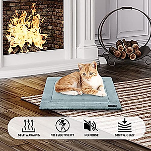 furrybaby Dog Crate Mat, Kennel Pad Cat Self Heating Pads with Removable Cover, Non Electric and Anti Slip Protection, Self Warming Bed for Indoor Puppy Kitty Dogs Cats