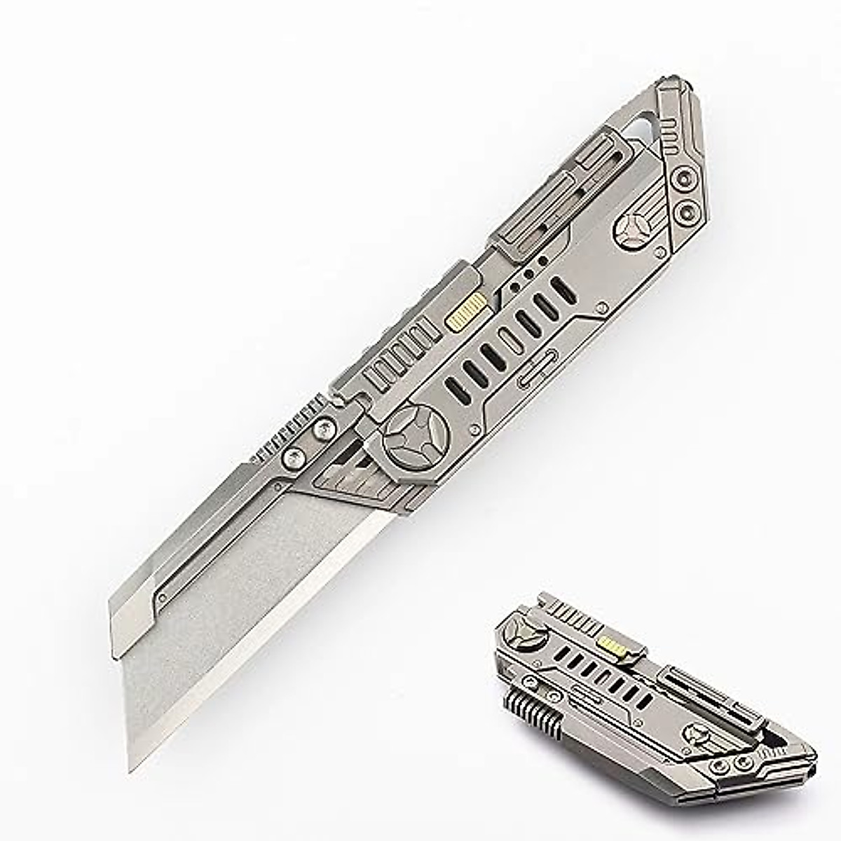 QHYITONTI EDC Box Cutter Knife Alien MT8 Folding Knife Outdoor EDC Mulititool Gear (Polishing)