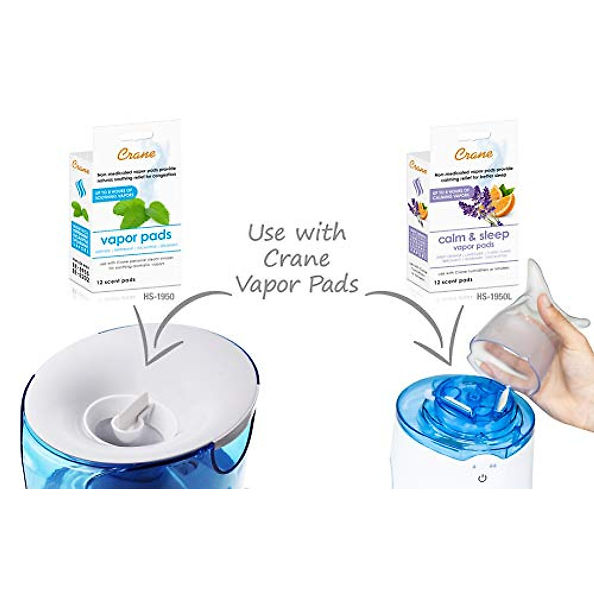 Crane EE-5202 Inhaler & Warm Mist Humidifier, 0.5 Gallon, Blue & White