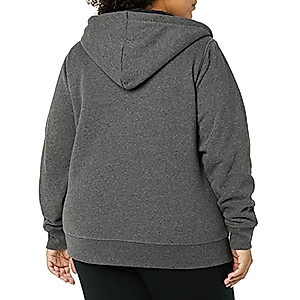 Amazon Essentials Women's Sherpa-Lined Fleece Full-Zip Hooded Jacket (Available in Plus Size), Charcoal Heather, X-Large