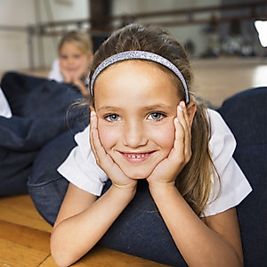 12 Colors Sparkle Plastic Headbands For Girls,Glitter 2 cm Thin Head Bands No Slip Fashion Girls Hard Toddler Hairbands