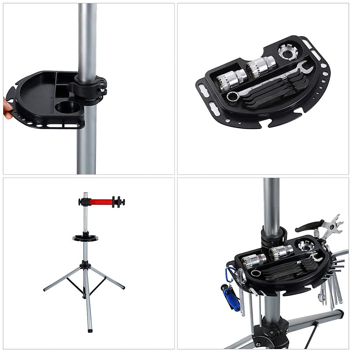 CLISPEED 2pcs Bike Repair Tray Bike Repairing Tool Holder Mechanics Tools Outdoor Bike Parts Bike Repair Stand Bike Maintenance Stand Truing Stand Bike Supplies Component Work Major