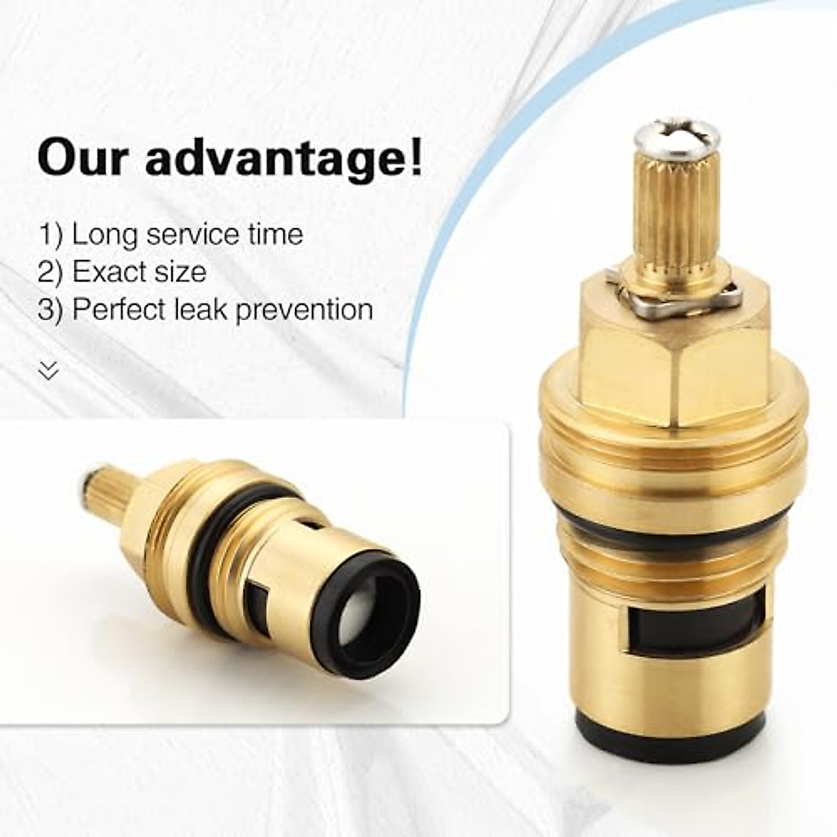 Ceramic Cartridge for Grohe 45883000, Right Side of the Sink Anti-Clockwise Closing Cartridge Replacement, Faucet Cartridge Replacement Assembly, Brass