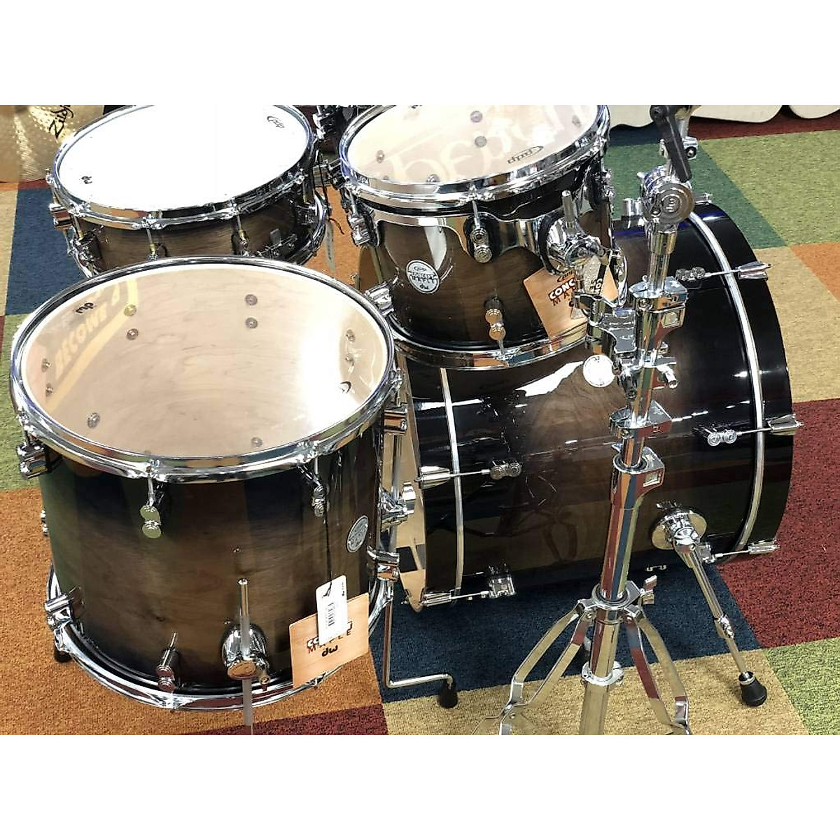 Pacific by DW 5-Piece Concept Maple Exotic Shell Pack (Charcoal Burst over Walnut)