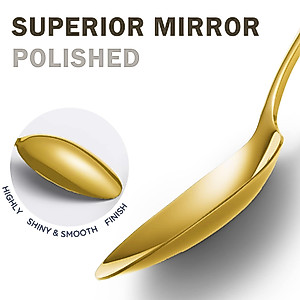 Runfly 20 Piece Hammered Gold Silverware Set, 18/10 Stainless Steel Golden Flatware Set, Modern Kitchen Utensil Set Service for 4, Tableware Set, Cutlery Set Including Fork Spoon and Knife