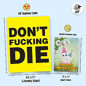 IYF Designs Cards Large Get Well Soon Card DON'T FCKING DIE