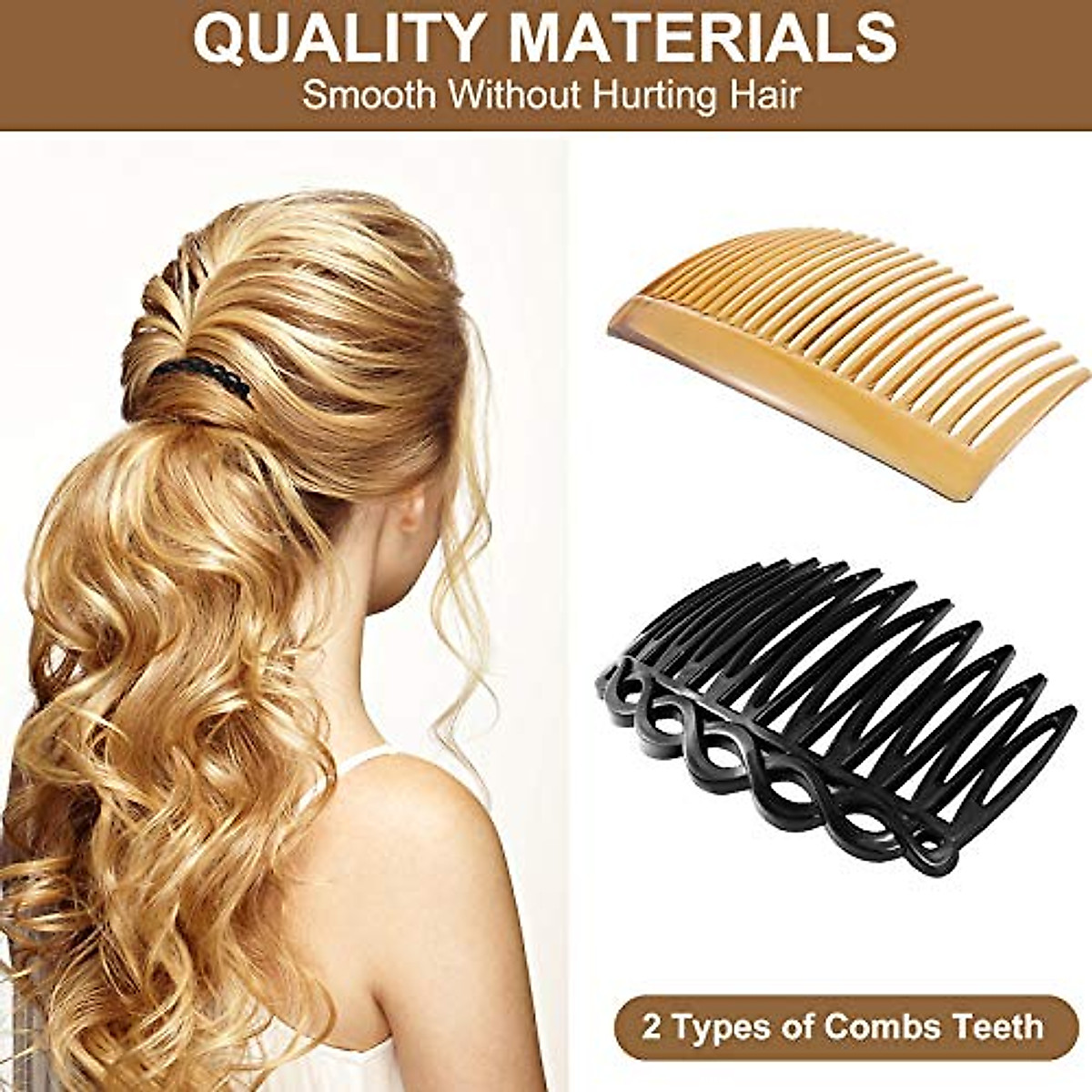 24 Pcs Women Hair Comb Accessories French Hair Side Combs Plastic Twist Decorative Clips with 11/23 Teeth Wedding Veil clip for Women