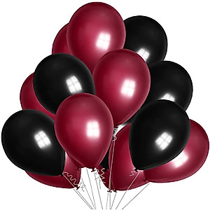 Graduation Decorations Maroon Black 2024/Burgundy Black Graduation Party Decorations 30Pcs Burgundy White Black Balloons/Maroon Party Decorations Birthday Wedding/Maroon Graduation Party