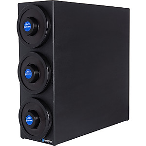 San Jamar Ez-Fit Cup Dispenser Cabinet, 3 Tiers with Black Trim Rings for Restaurants, Dining Halls, and Fast Food, Plastic, 22.375 x 7.75 x 23.75 Inches, Black