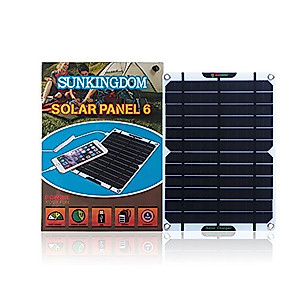 SUNKINGDOM™ 6W 5V USB Port Ultra-thin Portable Solar Panel Solar Charger with PowermaxIQ Technology for iPhone, iPad, iPod, Samsung, Camera, and Any Other USB Device