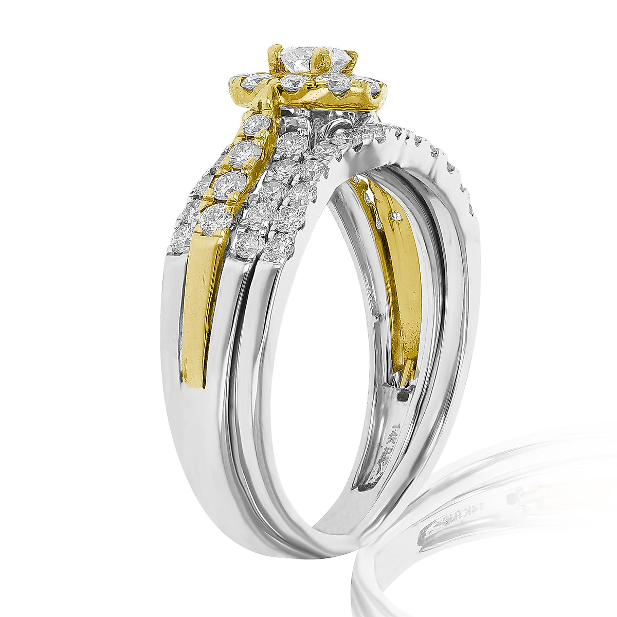 Vir Jewels 1 cttw Diamond Wedding Engagement Ring Set 14K Yellow Gold Bridal Size 7