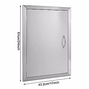 L 17x 24" H Access Panel, GDAE10 BBQ Single Door, Vertical 304 Stainless Steel, Outdoor Kitchen Doors for Island, Grill Station, Outdoor Cabinet Grill Station Home Restaurant Shopping Mall
