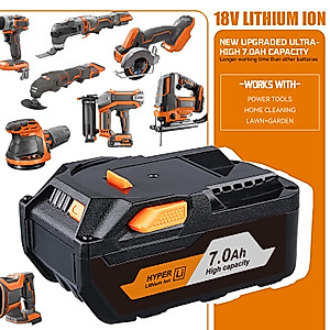 FERRYBOAT R840087 7.0Ah Replacement for Ridgid 18V Lithium Battery R840087 R840083 R840086 R840085 R840084 AC840085 AC840086 AC840087P AC840089 Power Tool Battery 2 Packs