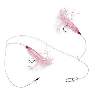 Uncle Mo’s Tackle - 12 Pack Fluke Flounder Killer Hi-Lo Rig – Multicolor Mylar Teaser for Saltwater – BKK Black Size 3/0 Octopus Hook -30lb Heavy Duty Mono 2ft Long-Black Duo-Lock Snaps