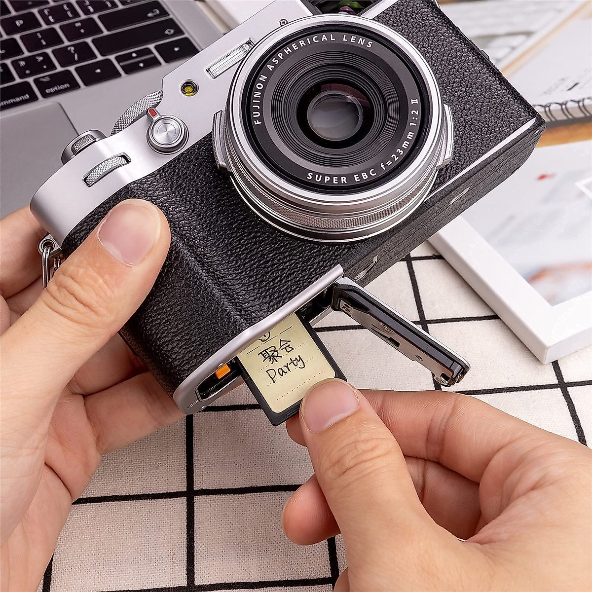 Water-Resistant Memory Card Case + 120 Count Card Labels: Camera Memory Card Holder with Memory Card Labels for 12 SD Cards & 12 Micro SD Cards