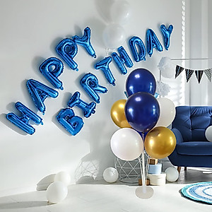 lkrzoa 2 Packs balloons Stand kit Table Decorations Gold Blue White Balloons Table Centerpiece Supplies for Christmas New Year Wedding Anniversary Graduation Birthday Shower Baby Party