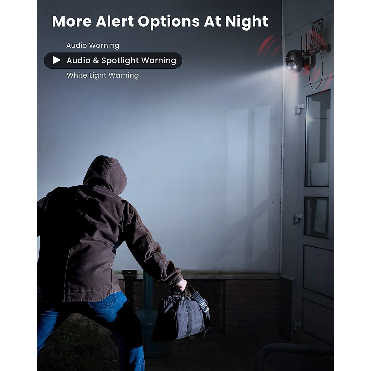 ieGeek Security Cameras Wireless Outdoor, 2K Solar Security Camera System 360° PTZ with Spotlight & Siren, 2.4Ghz Outdoor Security Cameras,Color Night Vision, Work with Alexa, PIR, 2-Way Talk, IP65