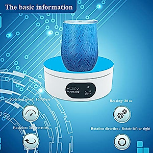 Riomh Turner Cup Display Stand for Epoxy Glitter Tumbler, 360 Degree Automatic Mute Rotating Turntable, Bling Bling Tumbler Making Supplies Spinner