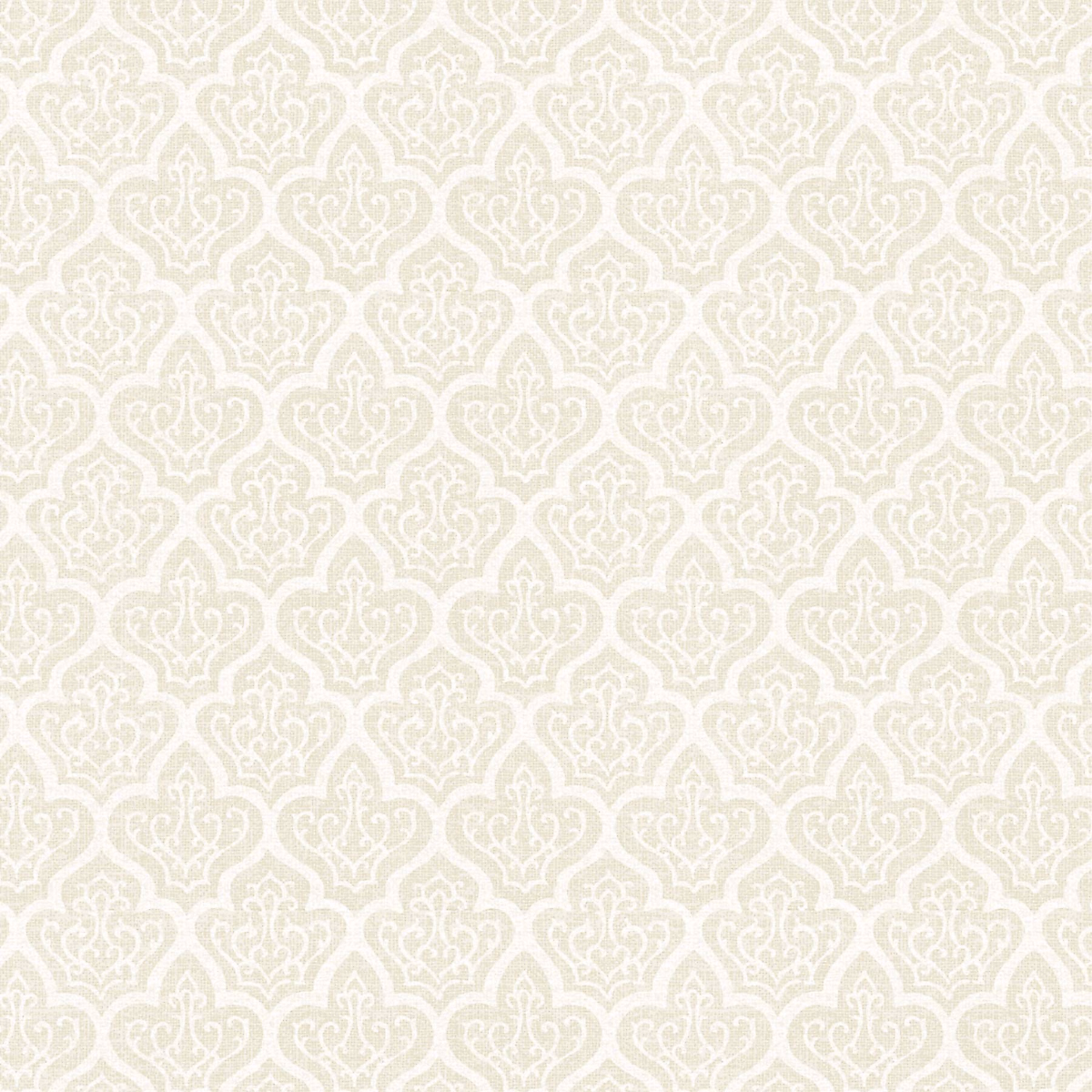 Ivory Damask-Print Cotton Fabric, 1-Yard PRECUTS