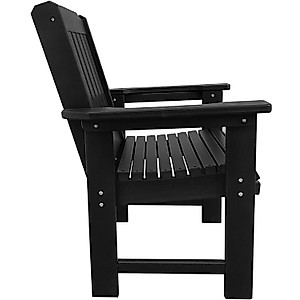 Fortune Candy HDPE Patio Dinning Chair, Outdoor Chair with 18/8 Stainless Steel Hardware, Heavy Duty 600 LBS, for Outdoor Patio Garden Yard (Carbon Black)