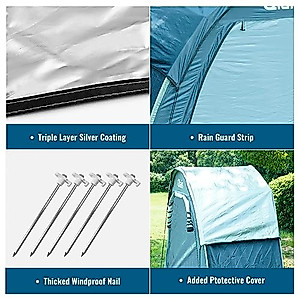 Qlais Outdoor Bike Storage Shed, Portable Bicycle Storage Cover, 210D Waterproof Silver Coated Oxford Bike Cover, Foldable Bicycle Shelter for Outfoor (Large)