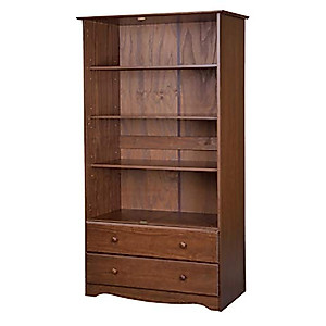 Palace Imports 100% Solid Wood Smart Wardrobe/Armoire/Closet, Mocha Color, 40" W x 72" H x 21" D, 1 Clothing Rods, 1 Lock, 2 Drawers Included