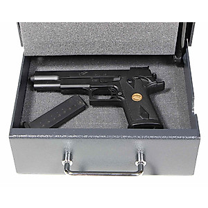 American Security Products Amsec PS1210HD Heavy Duty Pistol Storage Box, Silver