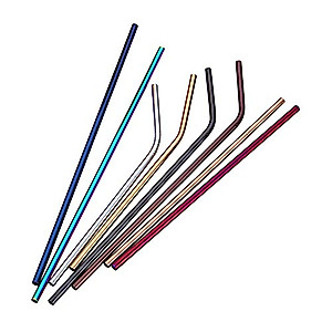 Titanium Coated Stainless Steel Straw Kit (Black)