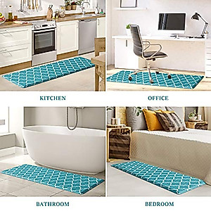 WISELIFE Kitchen Mat Cushioned Anti-Fatigue Kitchen Rug,17.3"x 60",Non Slip Waterproof Kitchen Mats and Rugs Heavy Duty PVC Ergonomic Comfort Mat for Kitchen, Floor Home, Office, Sink, Laundry, Green