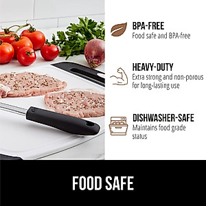 Gorilla Grip Durable Kitchen Cutting Board Set of 3, BPA Free, Reversible Use, Easy Grip Rubber Handles, Deep Juice Grooves, Large Food Chopping Boards, Dishwasher Safe, Chop Meat, Veggies, Black